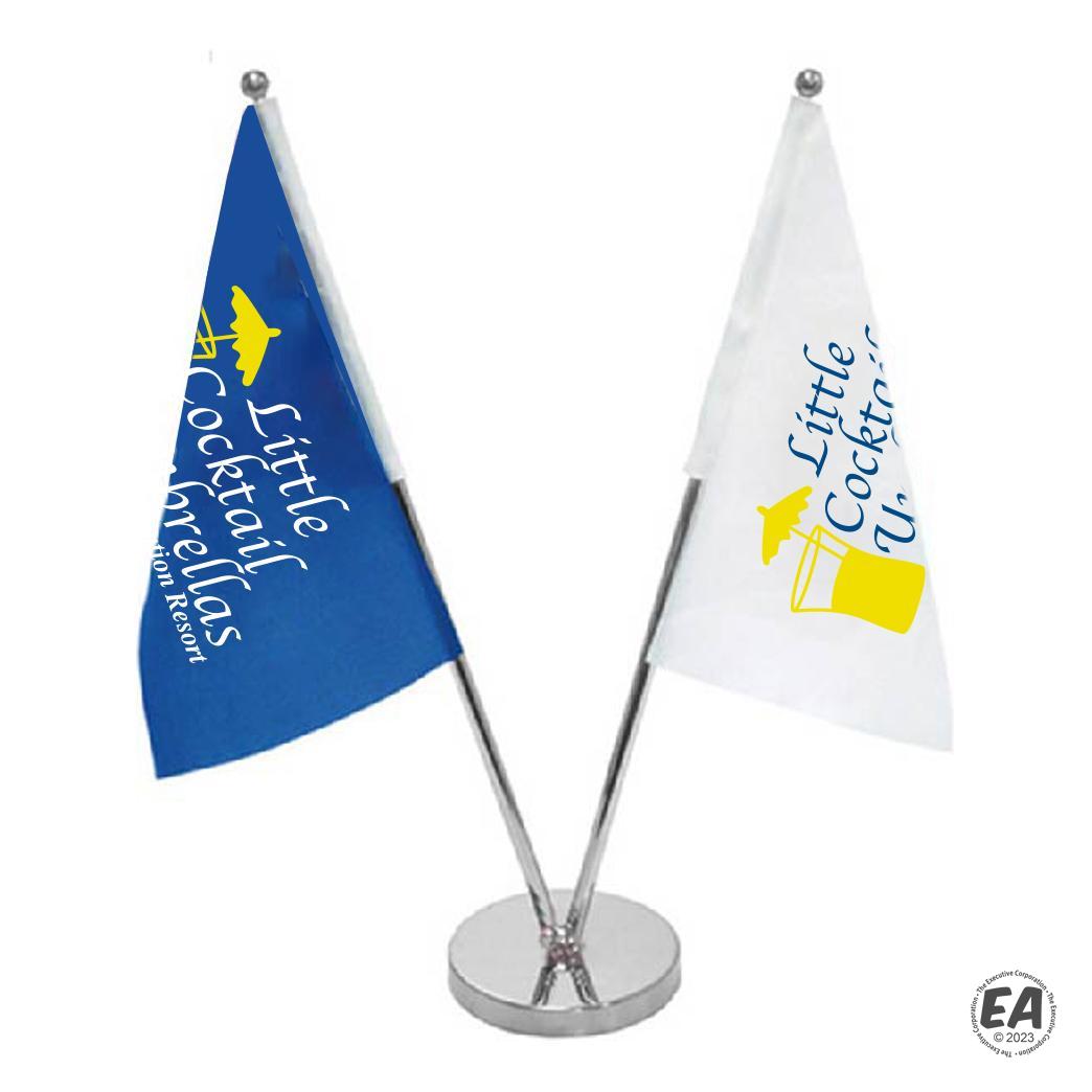 Promotional Double Table Top Flags (Adjustable Height) | Customized ...