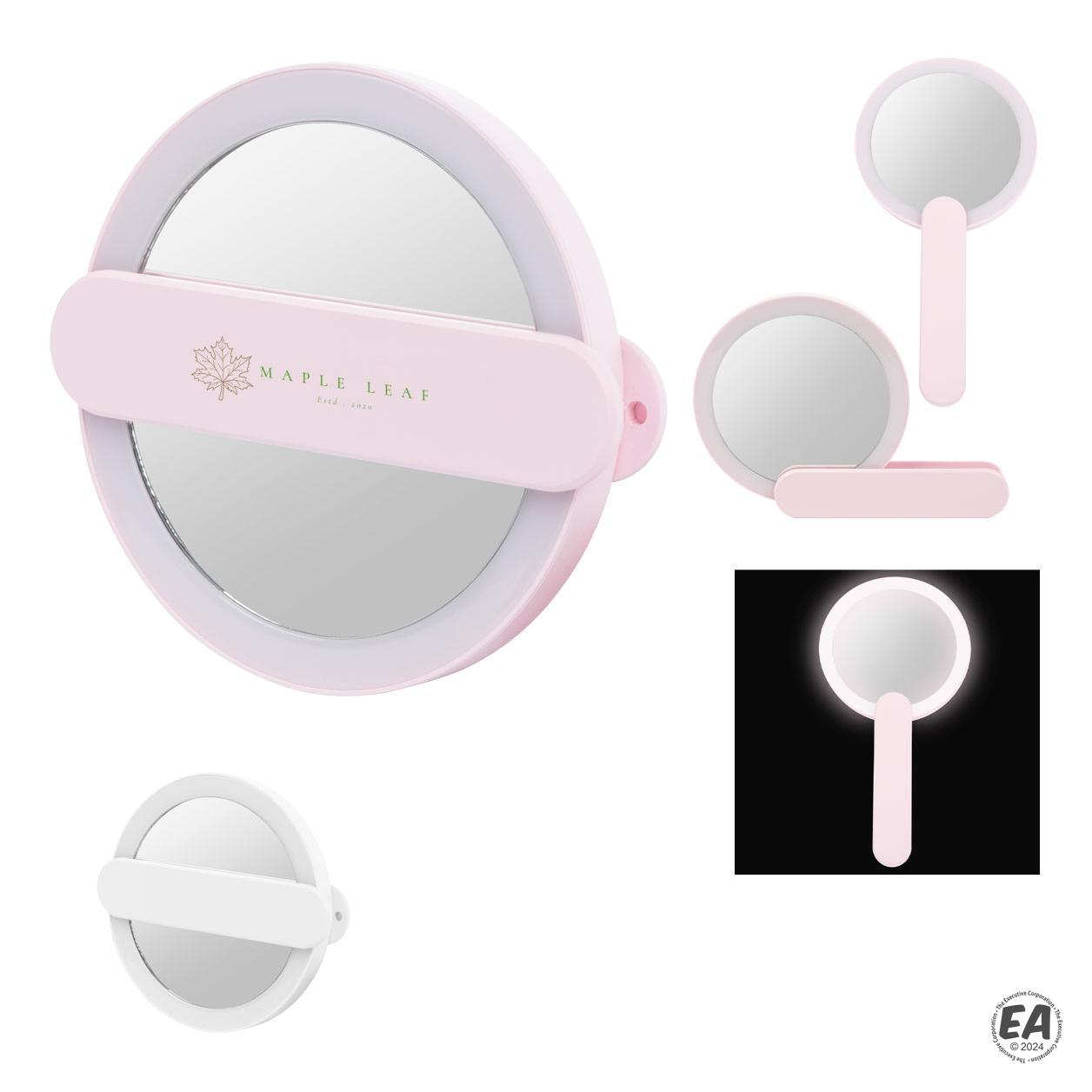 Customized LED Mirror with Swivel Handle | Promotional Pocket Mirrors ...