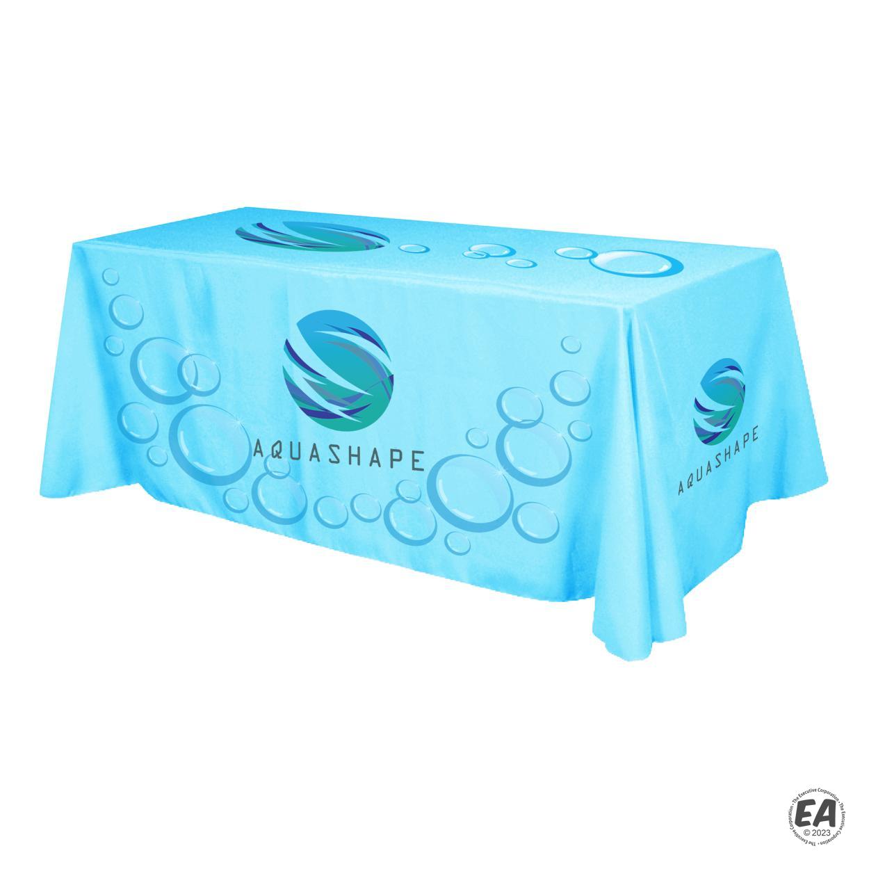 Promotional Flat All Over Dye Sub Table Cover - 4-sided, Fits 8' table ...