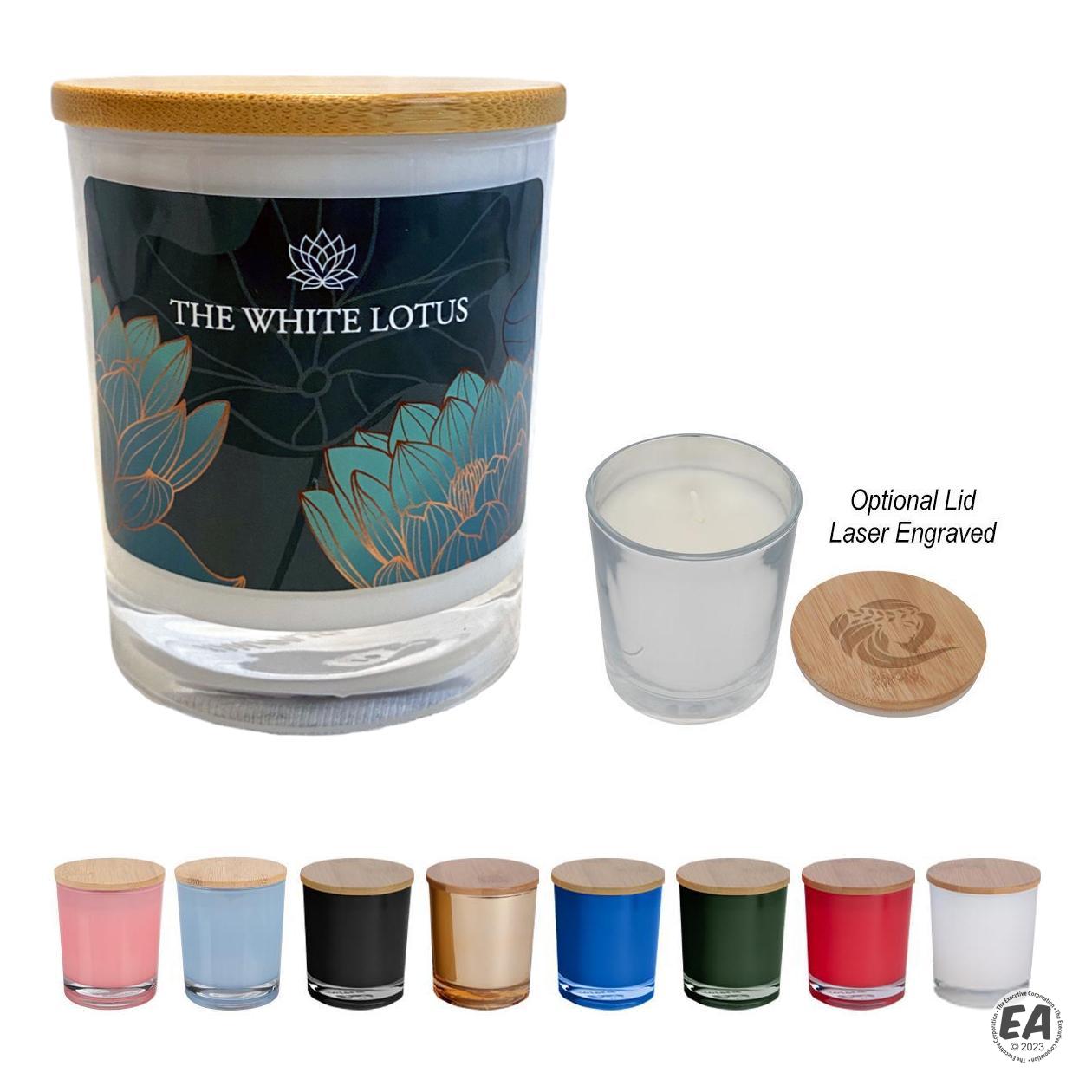 Branded Bamboo Soy Candle With Full Color Label | Customized Candles ...