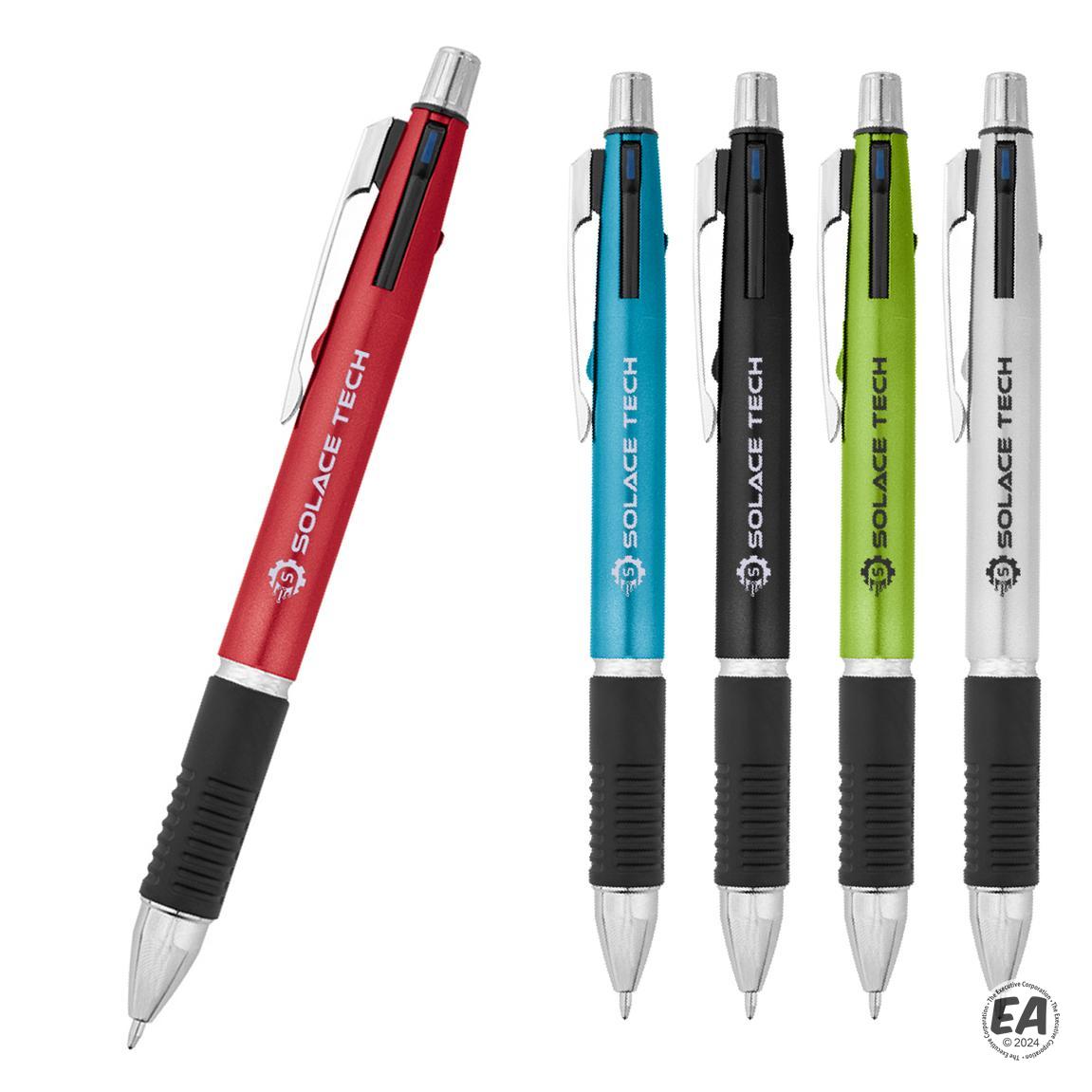 Customized 4-in-1 Multi-Ink Pen & Pencil | Promotional Multi Ink Pens ...