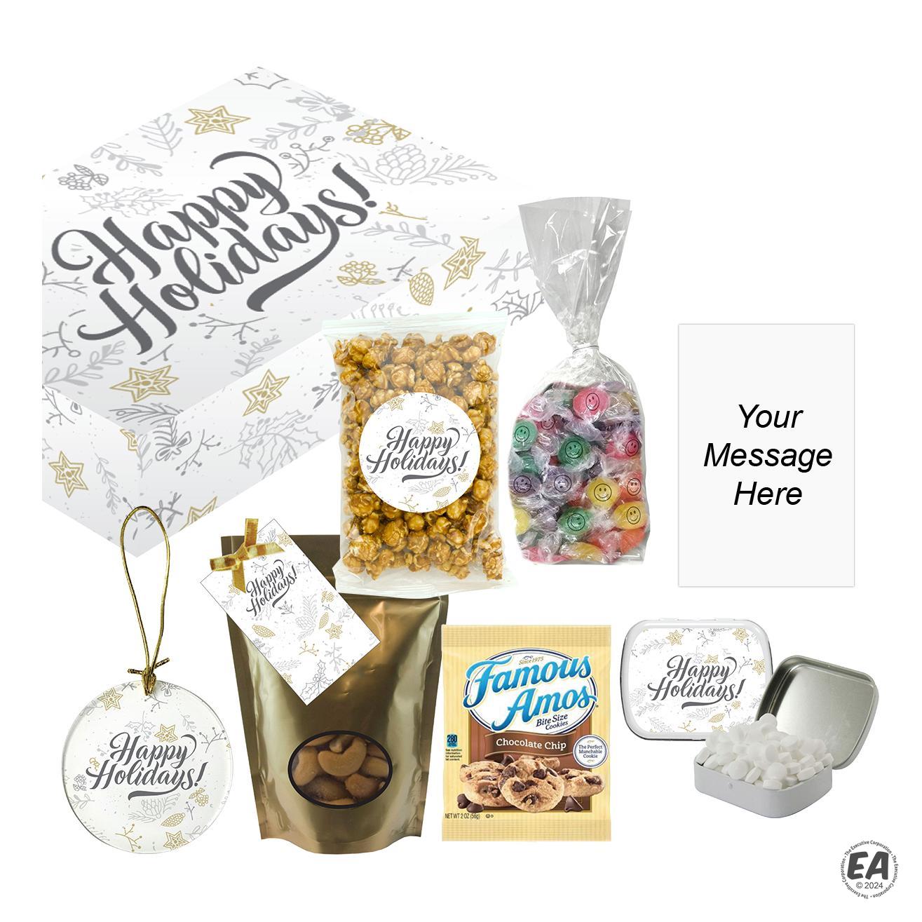Promotional Happy's Holidays Gift Box | Customized Food Gift Sets ...