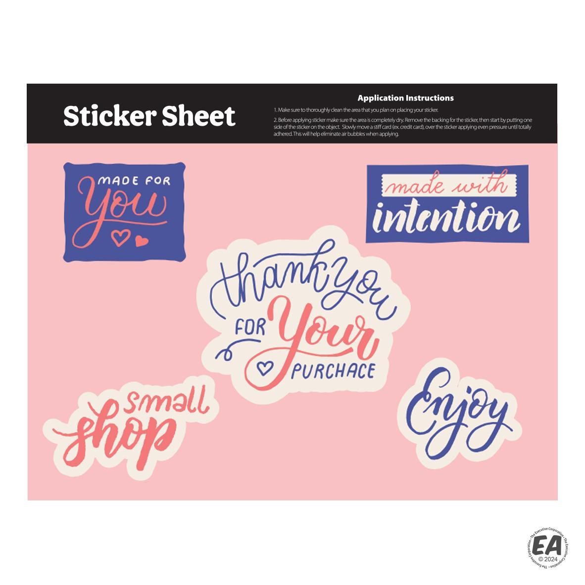 Promotional Custom Shapes Sticker Sheet 5.5x7 | Custom Stock Shape ...