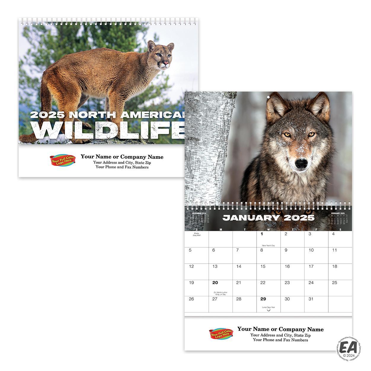 Customized Wildlife Full Color Spiral Wall Calendar | Promotional ...