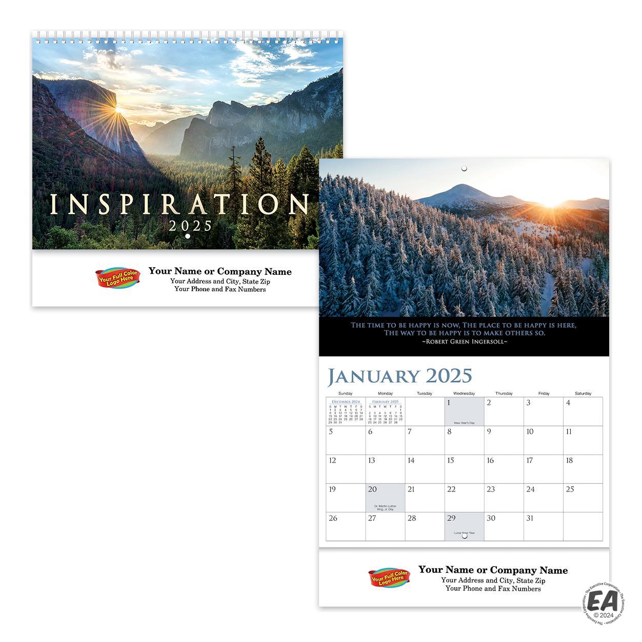 Custom Inspirations Full Color Spiral Wall Calendar | Promotional ...