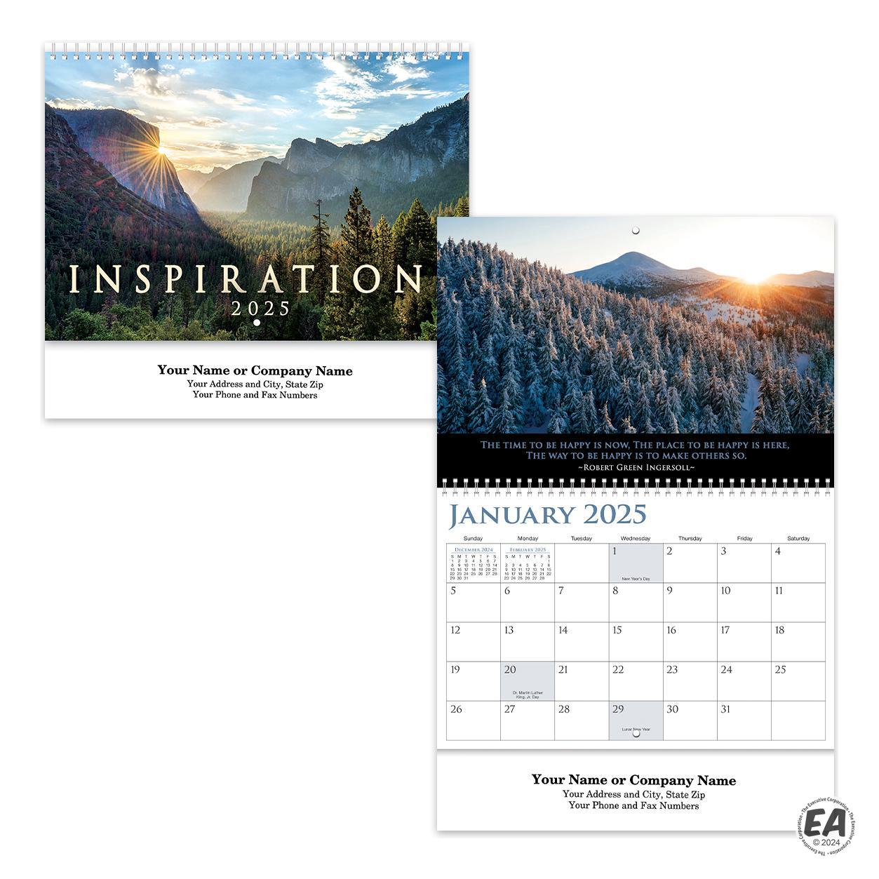 Customized Inspirations Spiral Wall Calendar | Promotional Calenders ...