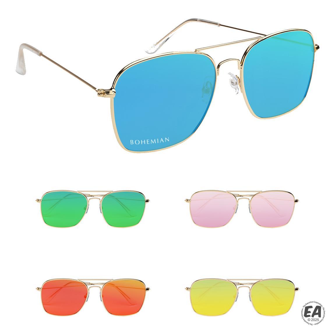 Customized Aviator Sunglasses with Mirrored Lenses | Promotional ...