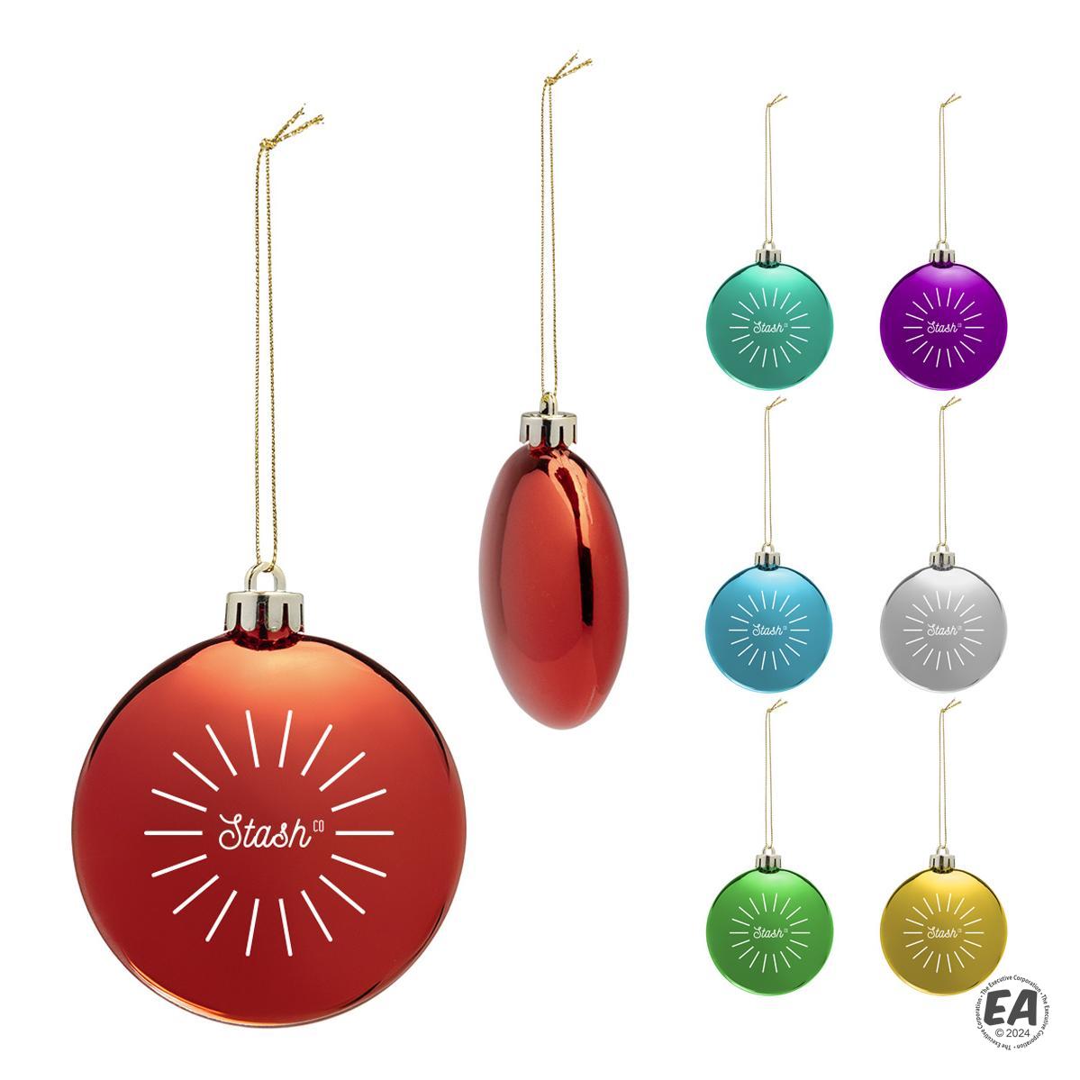 Customized Chrome Round Disk Ornament | Promotional Ornaments | Branded ...