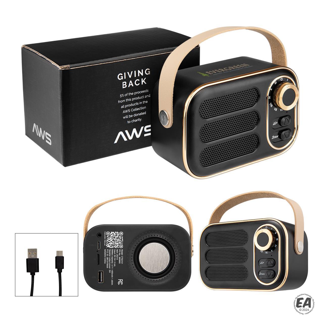 Custom AWS Retro Boom Box FM Radio & Wireless Speaker | Promotional ...