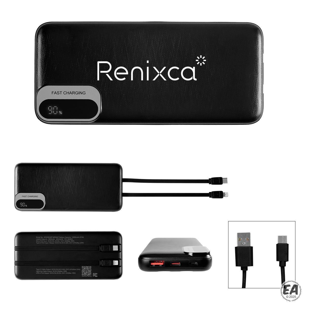 Promotional Power Bank With Built-In Cables 10,000 mAh | Customized ...