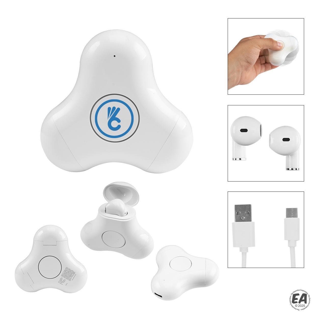 Promotional Fun Spinner TWS Earbuds | Branded Wireless Earbuds ...