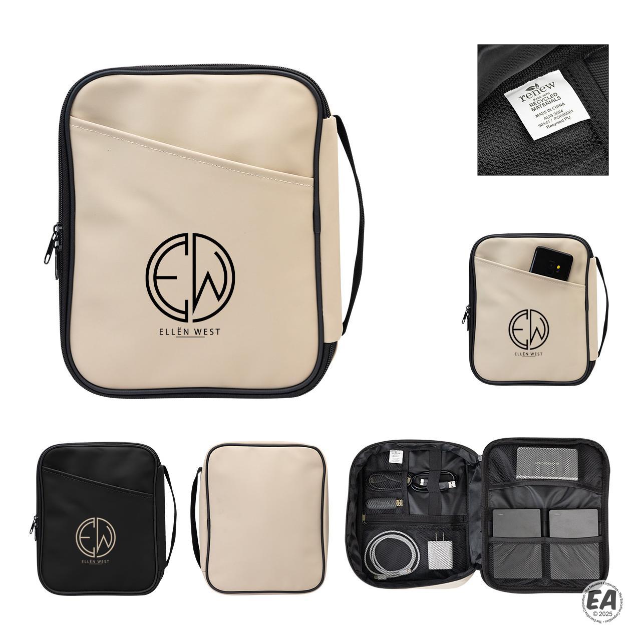 Promotional Hudson Recycled Leatherette Tech Organizer | Customized ...