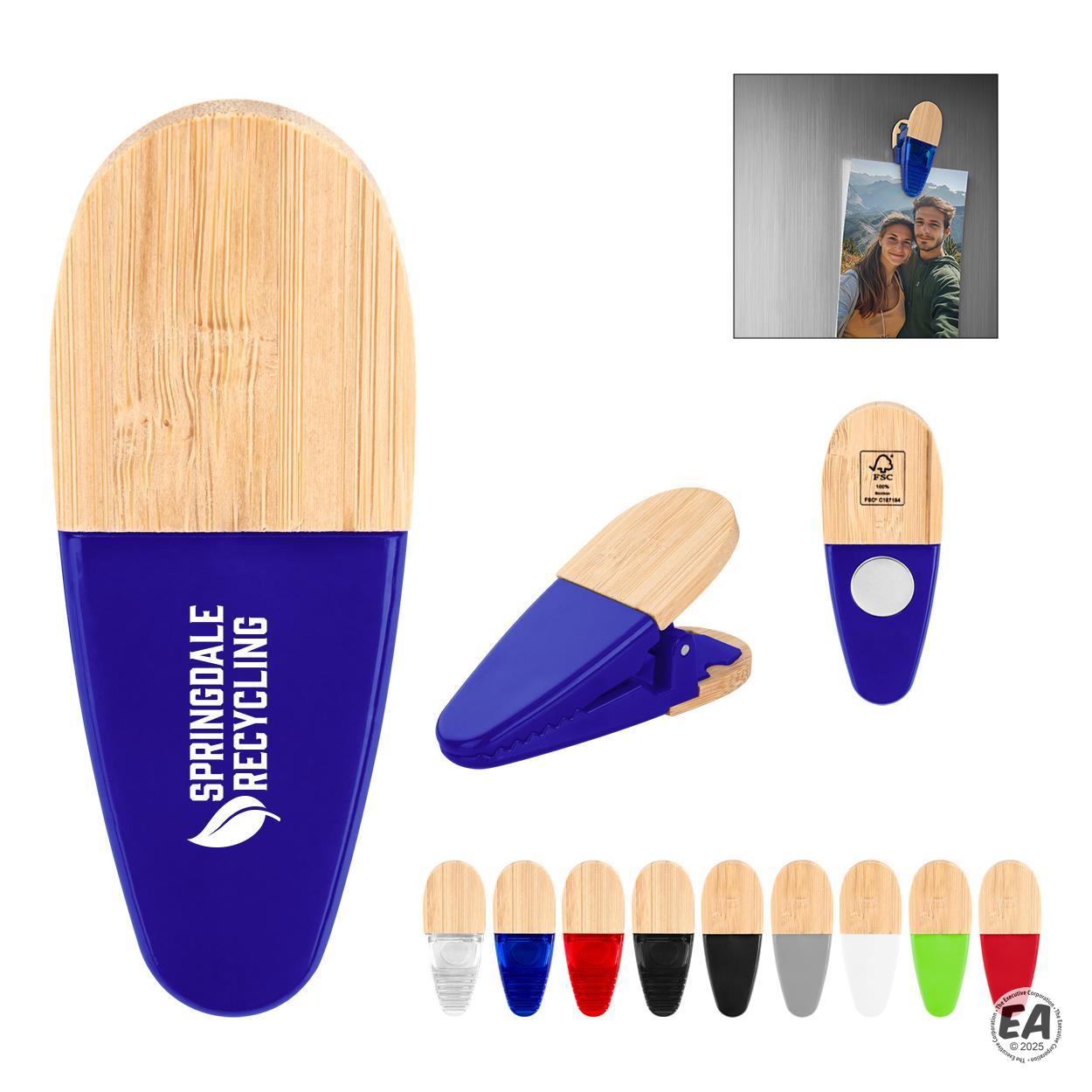 Promotional Alligator Magnetic Bag Clip with Bamboo Accent | Customized ...