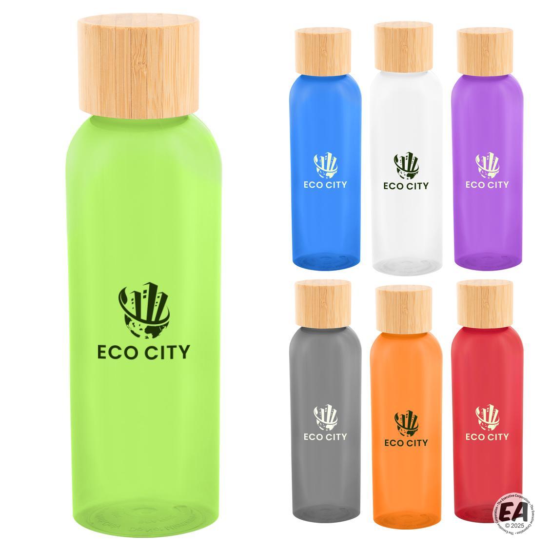 Promotional 20 oz. Kelly rPET Bottle With Bamboo Lid | Customized Water ...