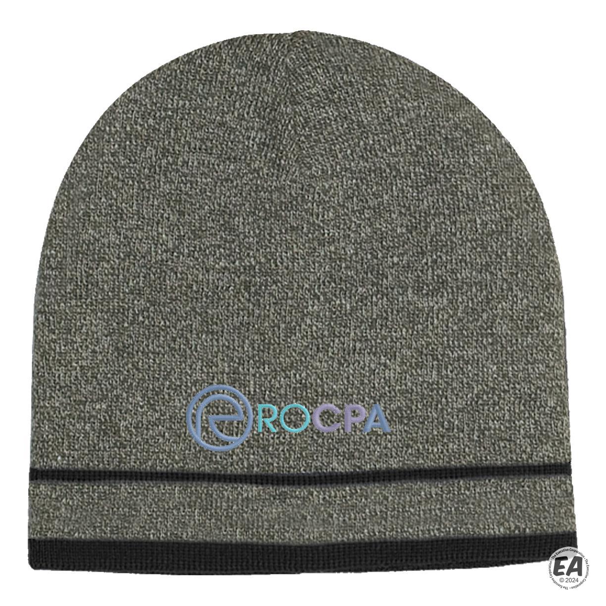 Branded Knit Beanie with Double Stripes | Promotional Beanies | Custom ...