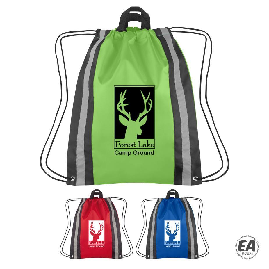 Promotional Large Reflective Hit Sports Drawstring Backpack ...