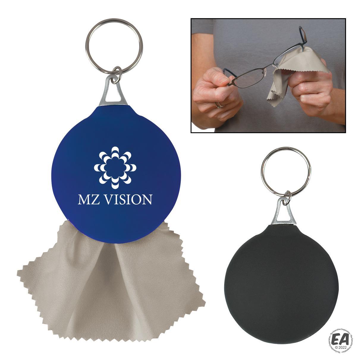 Customized Rubber Key Chain with Microfiber Cleaning Cloth ...