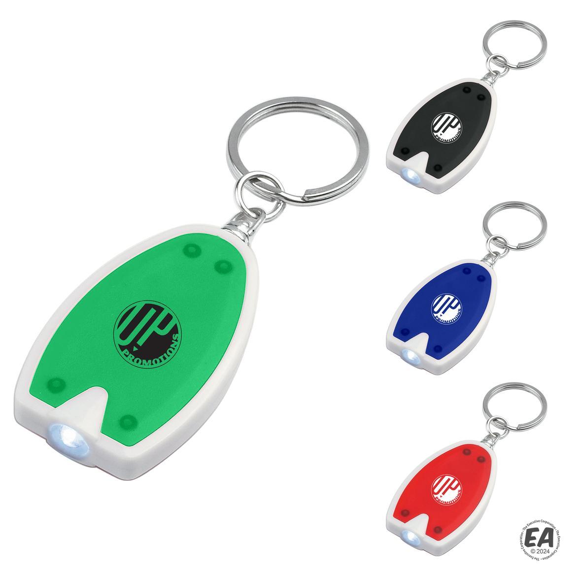 Branded Push Button LED Key Chain | Customized Flashlights Keychains ...