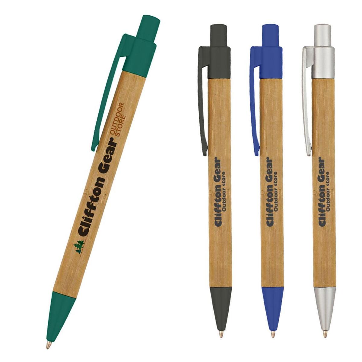 Customized Panda Bamboo Pen | Promotional Click Pens | Branded Panda ...