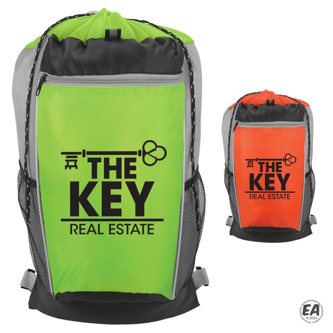 Promotional Tri-Color Drawstring Backpack | Customized Drawstring Bags ...