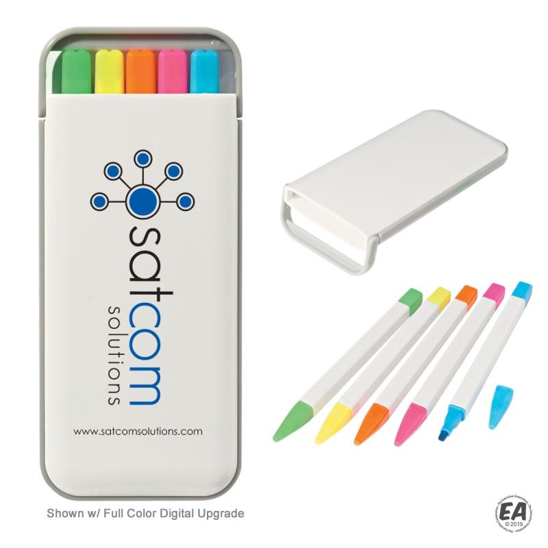 Branded 5 In 1 Highlighter Set | Custom Highlighters | Promotional 5 In ...