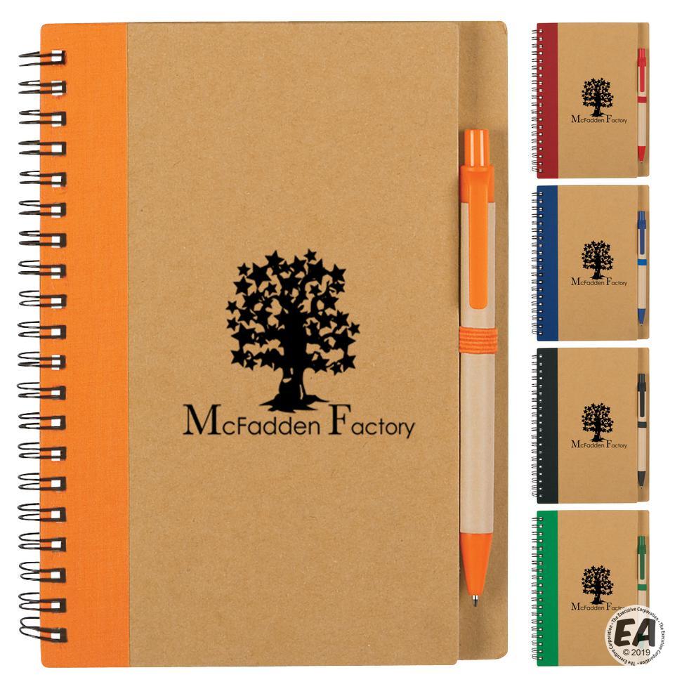 Promotional Eco Spiral Notebook & Pen | Customized Notebook Pen Combos ...