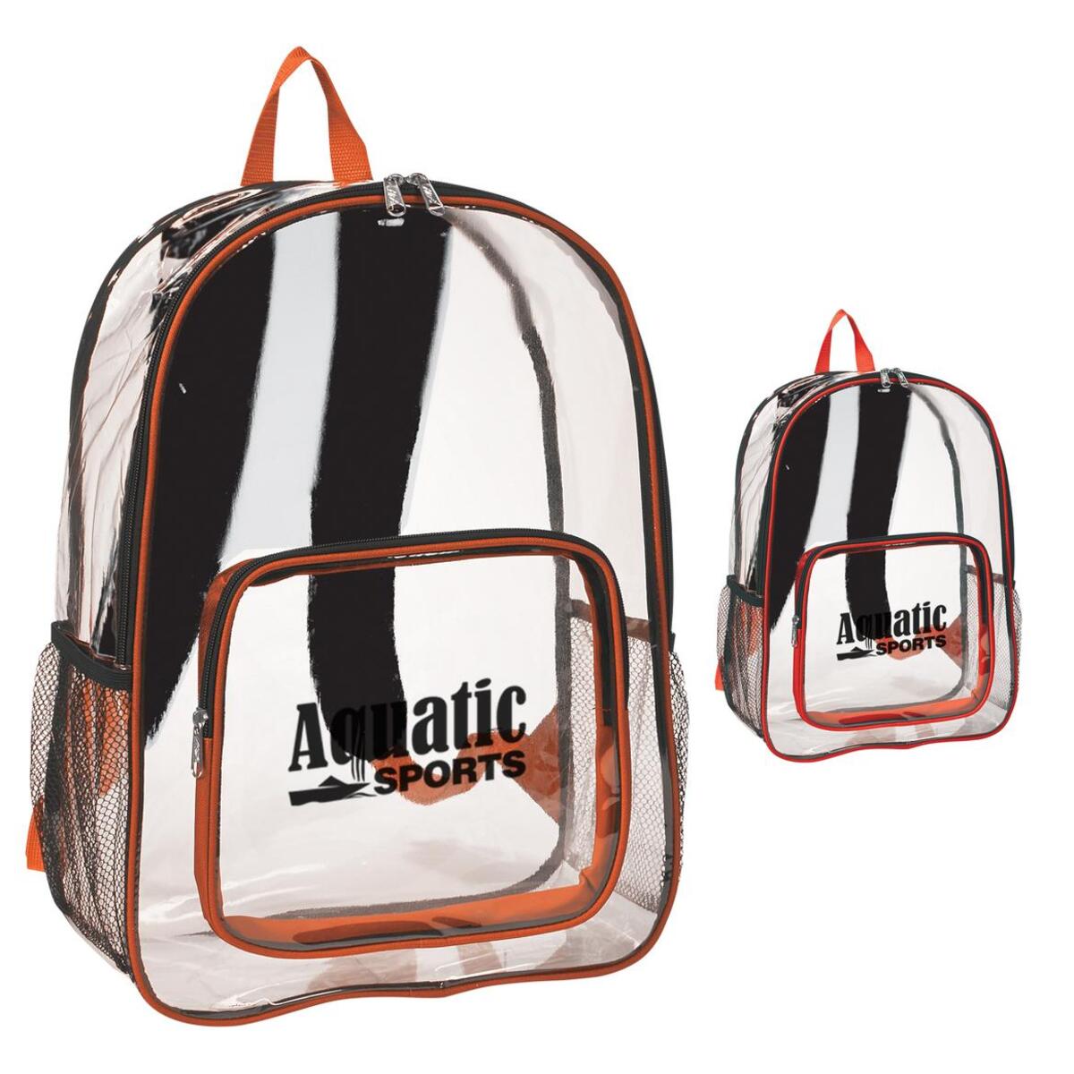 Customized Clear School Stadium Backpack | Promotional Clear Backpacks ...