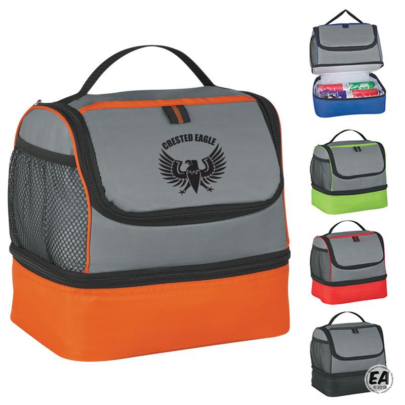 Promotional Two Compartment Lunch Pail Bag | Customized Lunch Bags ...