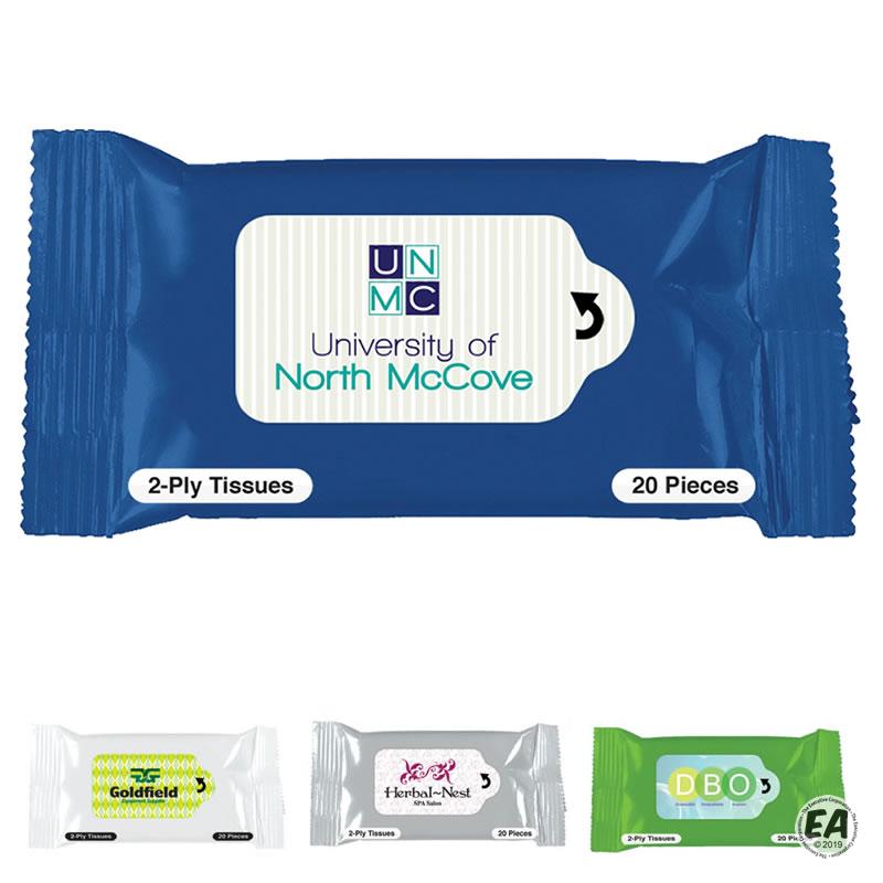 Customized Pocket Tissue Packet | Promotional Tissue Wipes | Branded ...