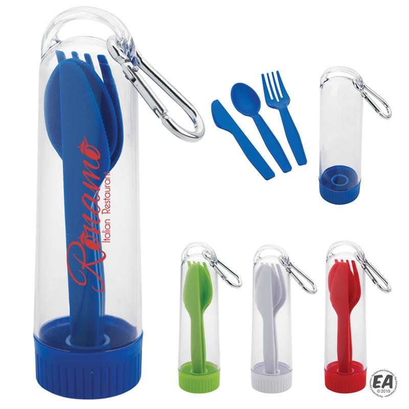 Promotional Portable Utensil Kit With Carabiner | Custom Utensils ...