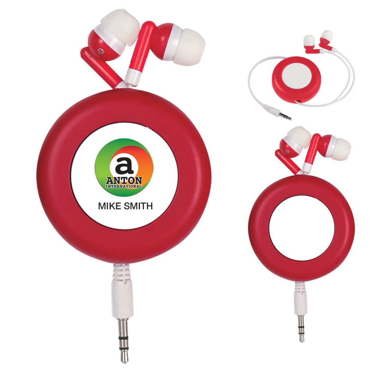 Customized Retro Retractable Ear Buds | Promotional Earbuds | Branded ...