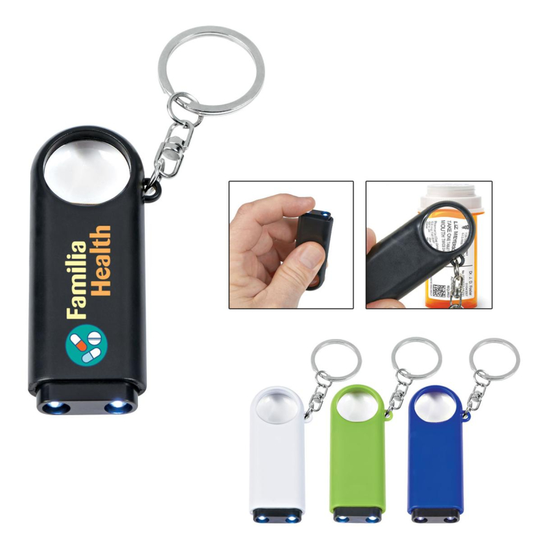 Custom Magnifier LED Light Key Chain | Customized Lighted Magnifiers ...