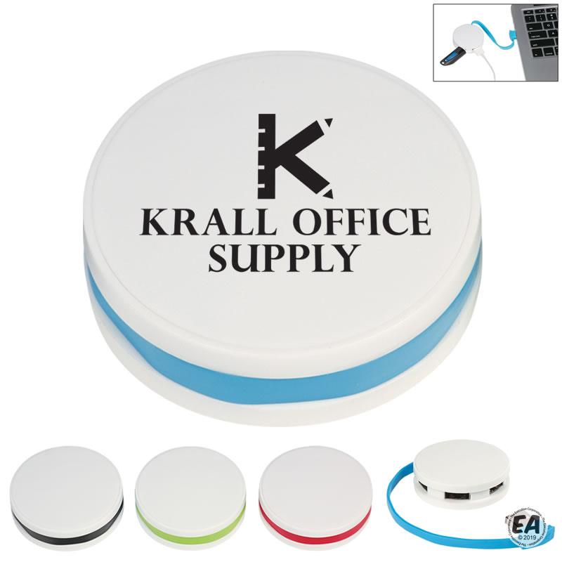 Promotional 4-Port Round USB Hub | Branded USB Hubs | Customized 4-Port ...