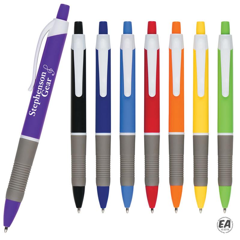 Promotional Kennedy Rubber Grip Click Pen | Customized Click Pens ...