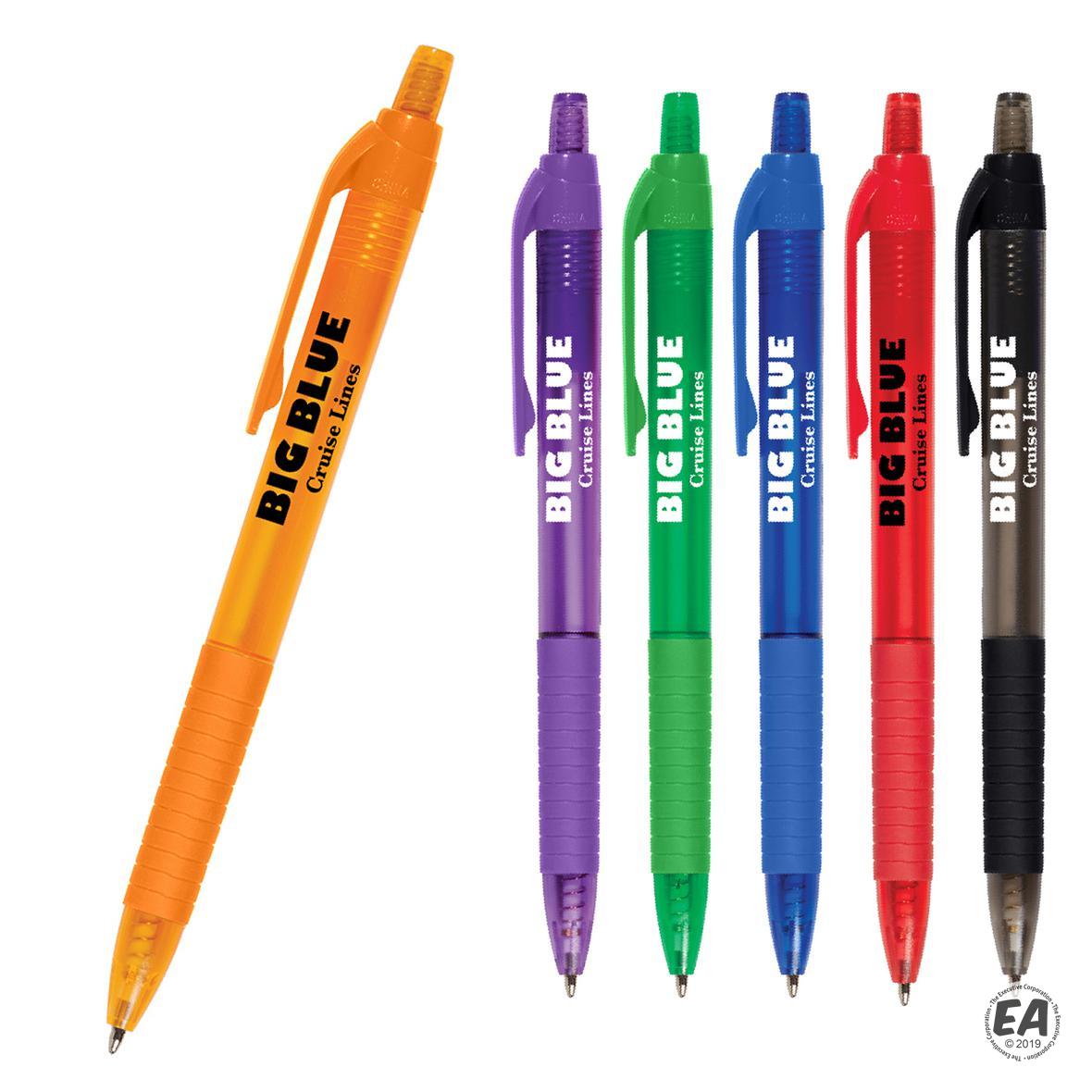 Customized Echo Rubber Grip Plastic Click Pen | Promotional Grip Pens ...