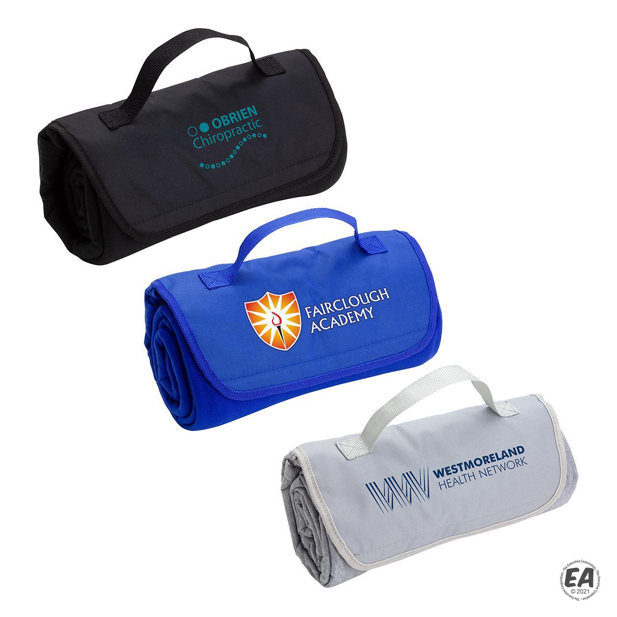 Branded Deluxe Barrel Fleece Blanket | Custom Blankets | Promotional ...