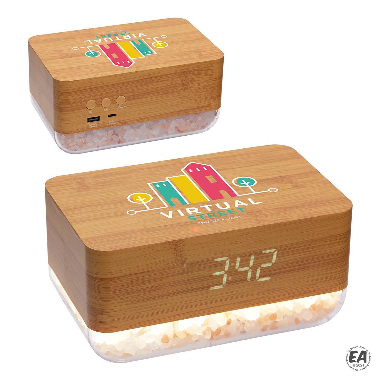 Customized Sunrise Alarm Clock with Himalayan Salt Lamp and Wireless ...