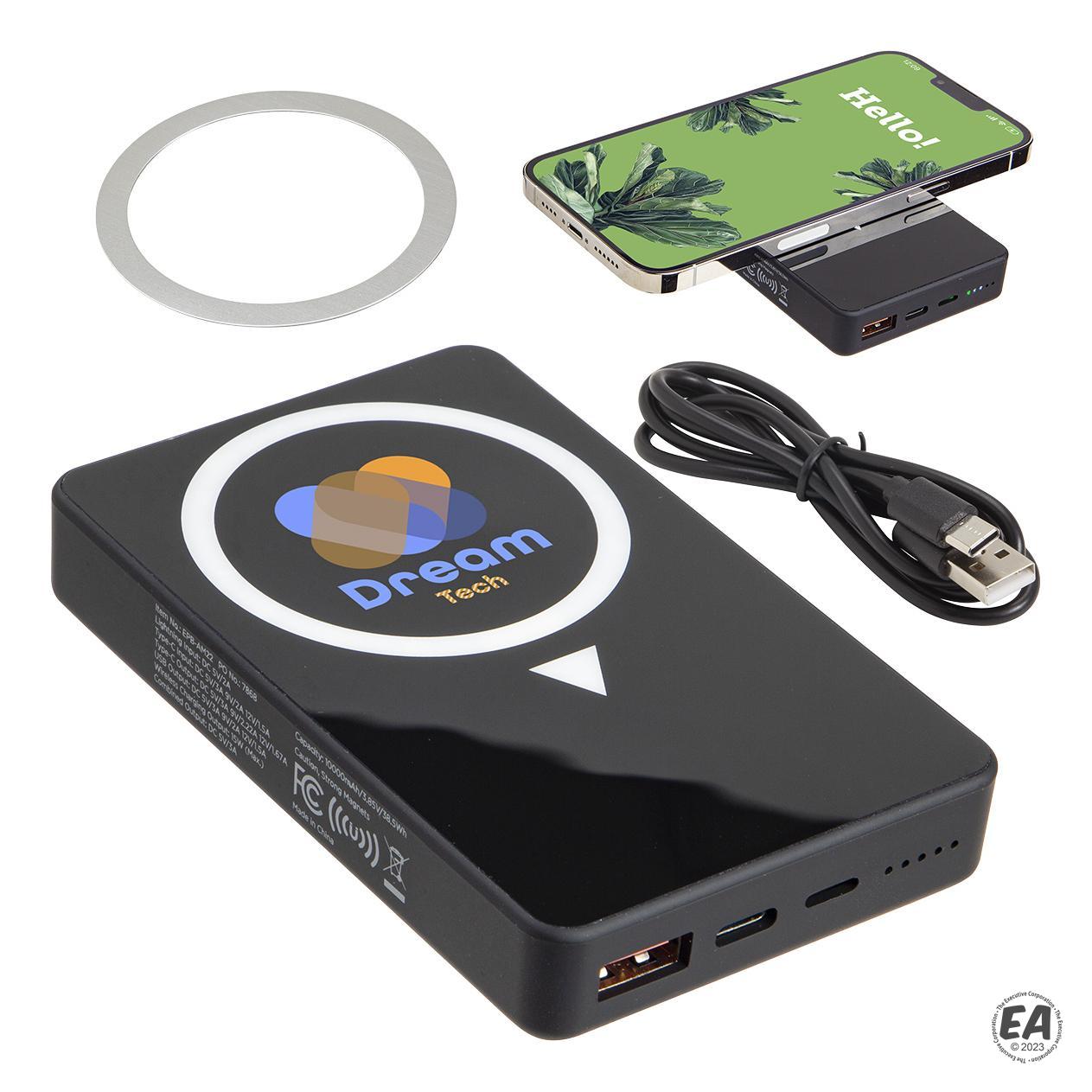 Promotional Arc 10000mAh Power Bank with Magnetic Wireless Charger ...