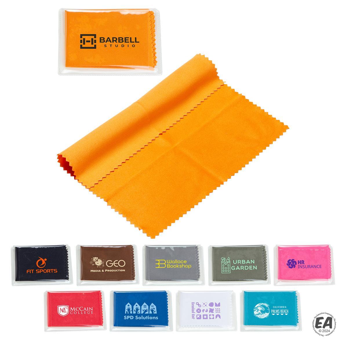 Promotional Microfiber 6x6 220GSM Cleaning Cloth in Clear PVC Case ...