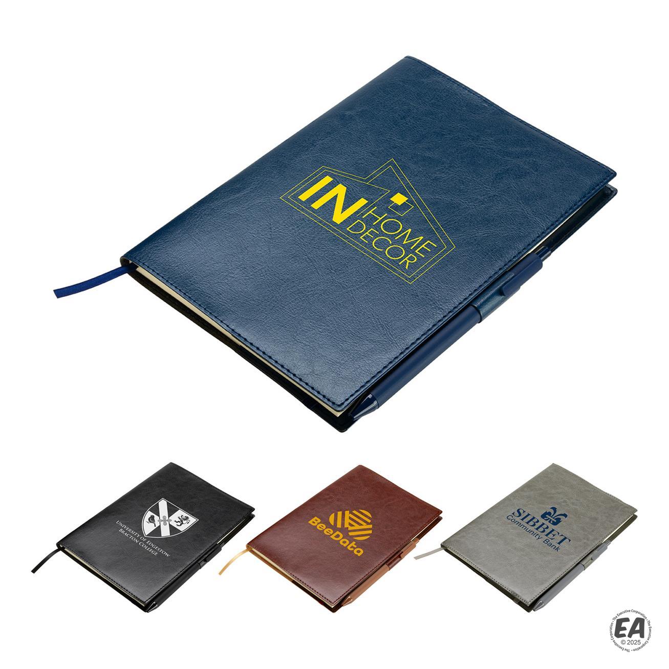 Custom Conclave Refillable Leatherette Journal with Pen 5x8 ...