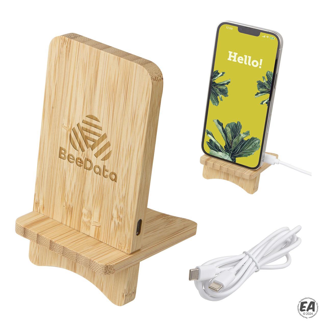 Customized FSC Bamboo Wireless Charger Portable Phone Stand ...