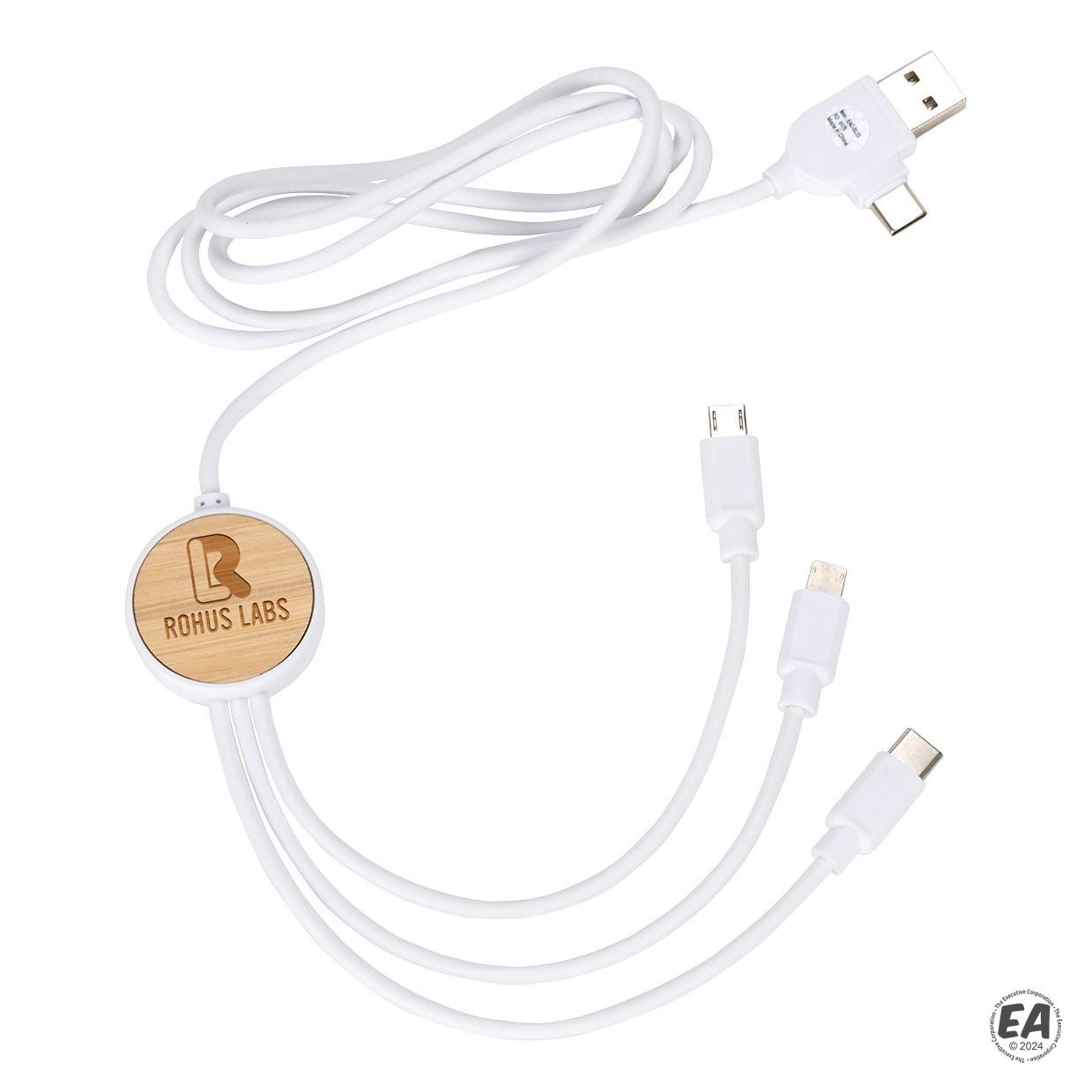 Customized Bamboo 3-in-1 39 Charging Cable | Promotional Charging ...