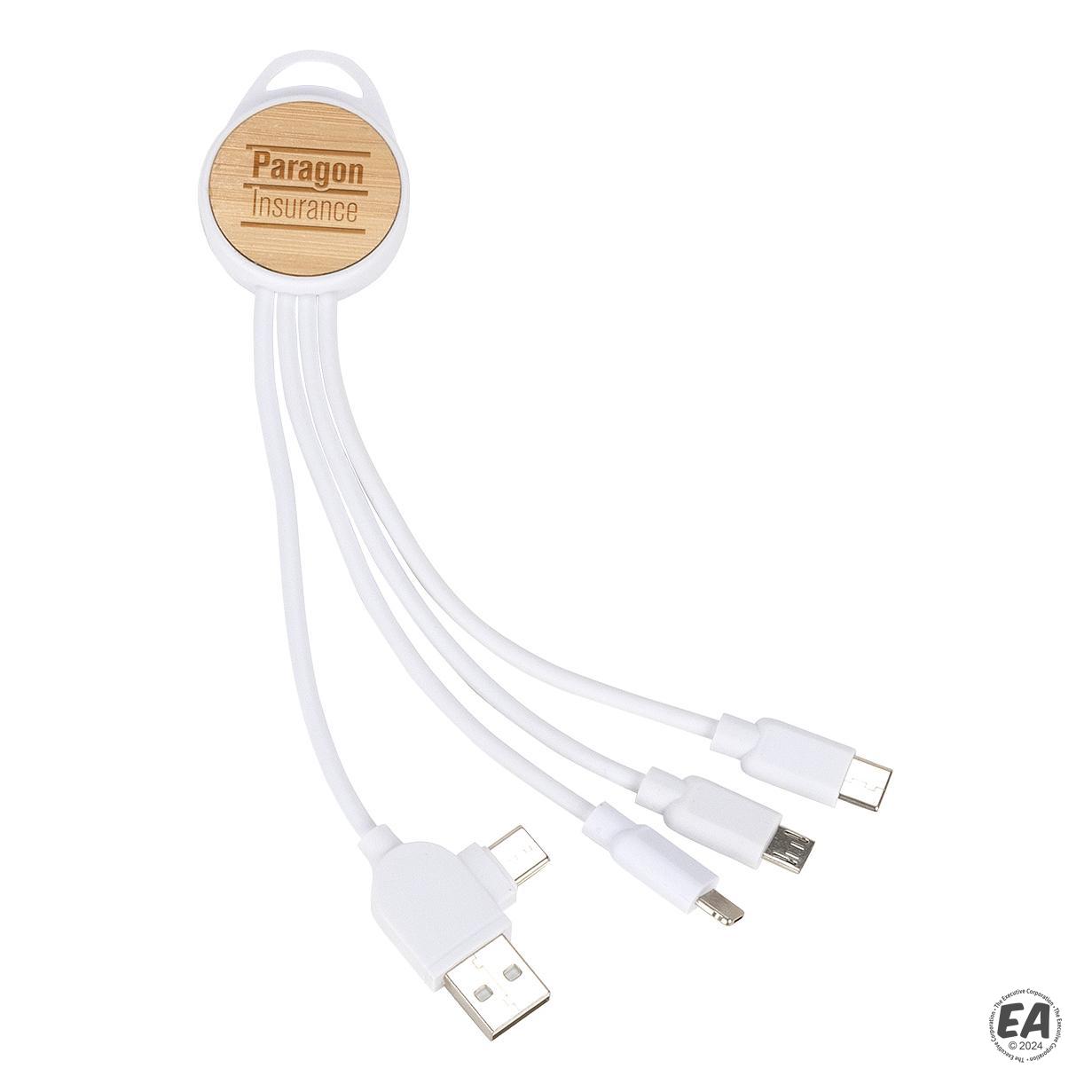 Promotional Bamboo 3-in-1 6 Charging Cable | Custom Charging Cables ...