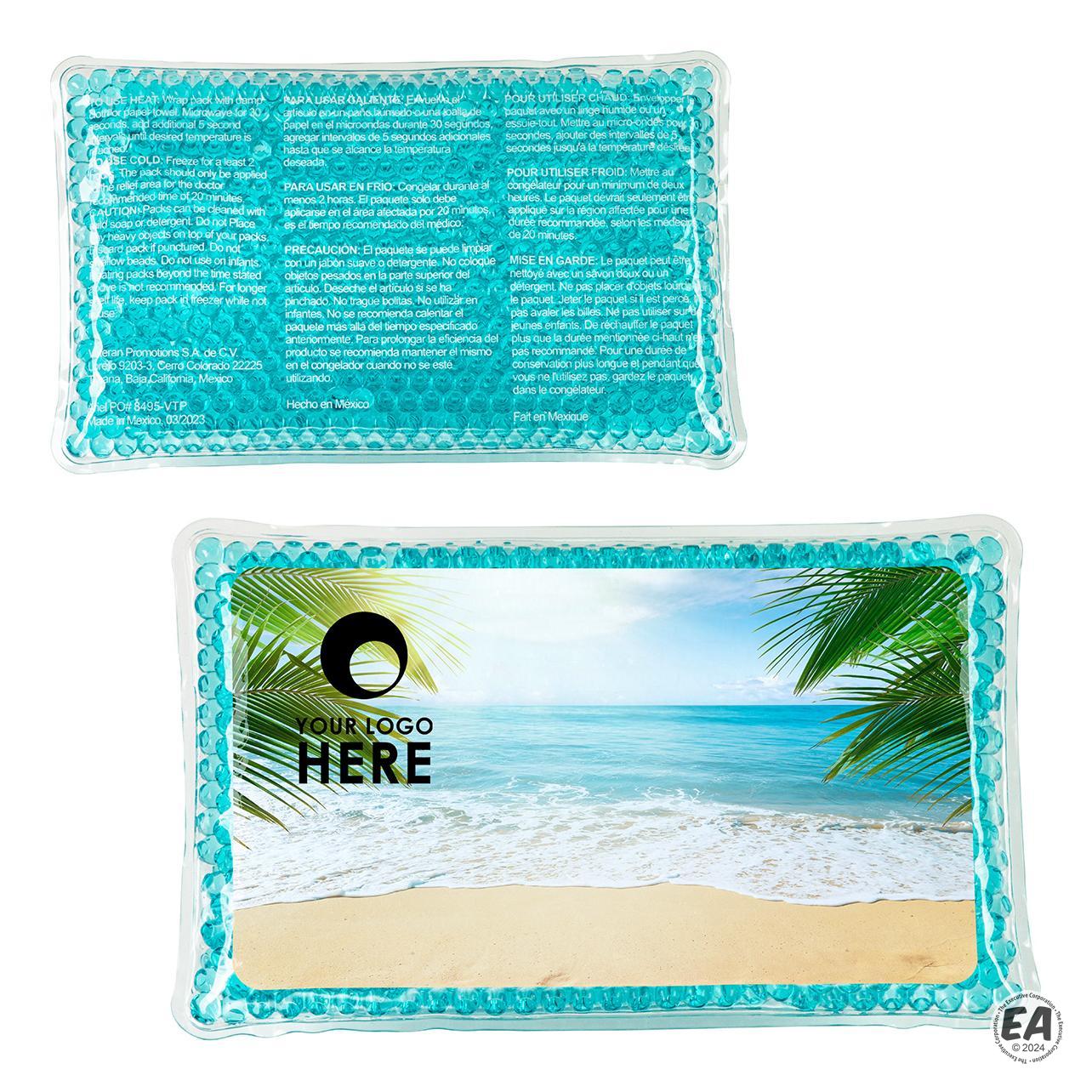 Customized Tropical Breeze Large Rectangle Aqua Pearls Hot/Cold Pack ...