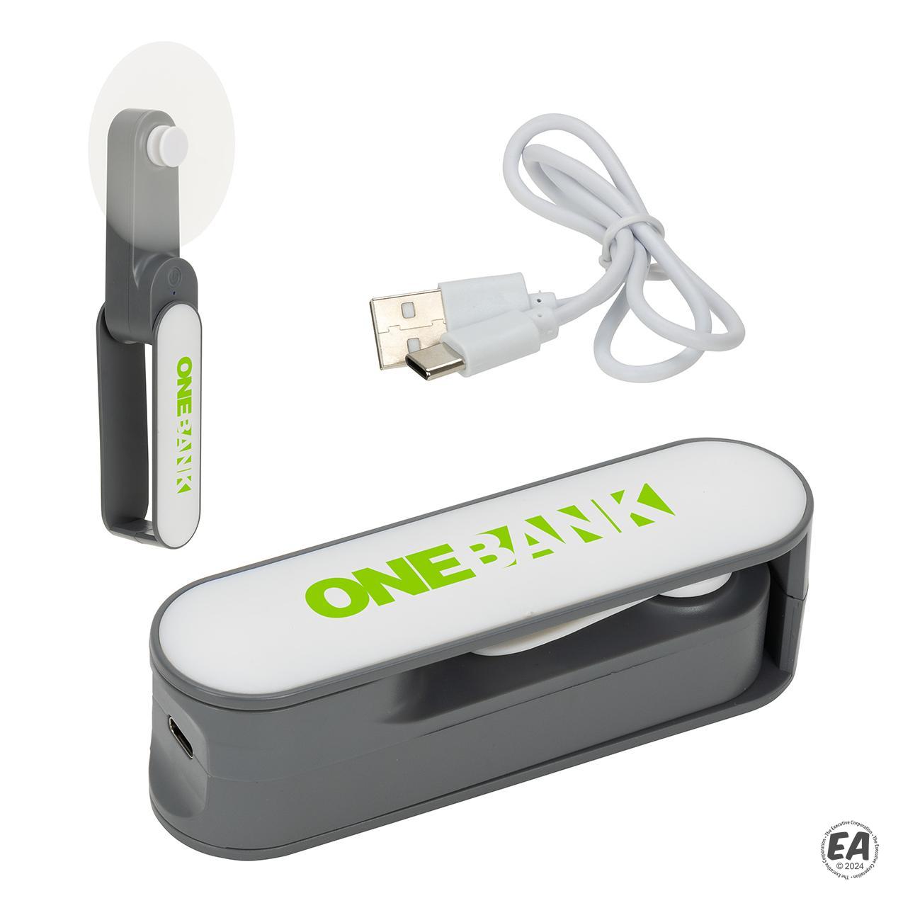 Customized Gale Rechargeable Fan with Swivel Handle | Promotional ...