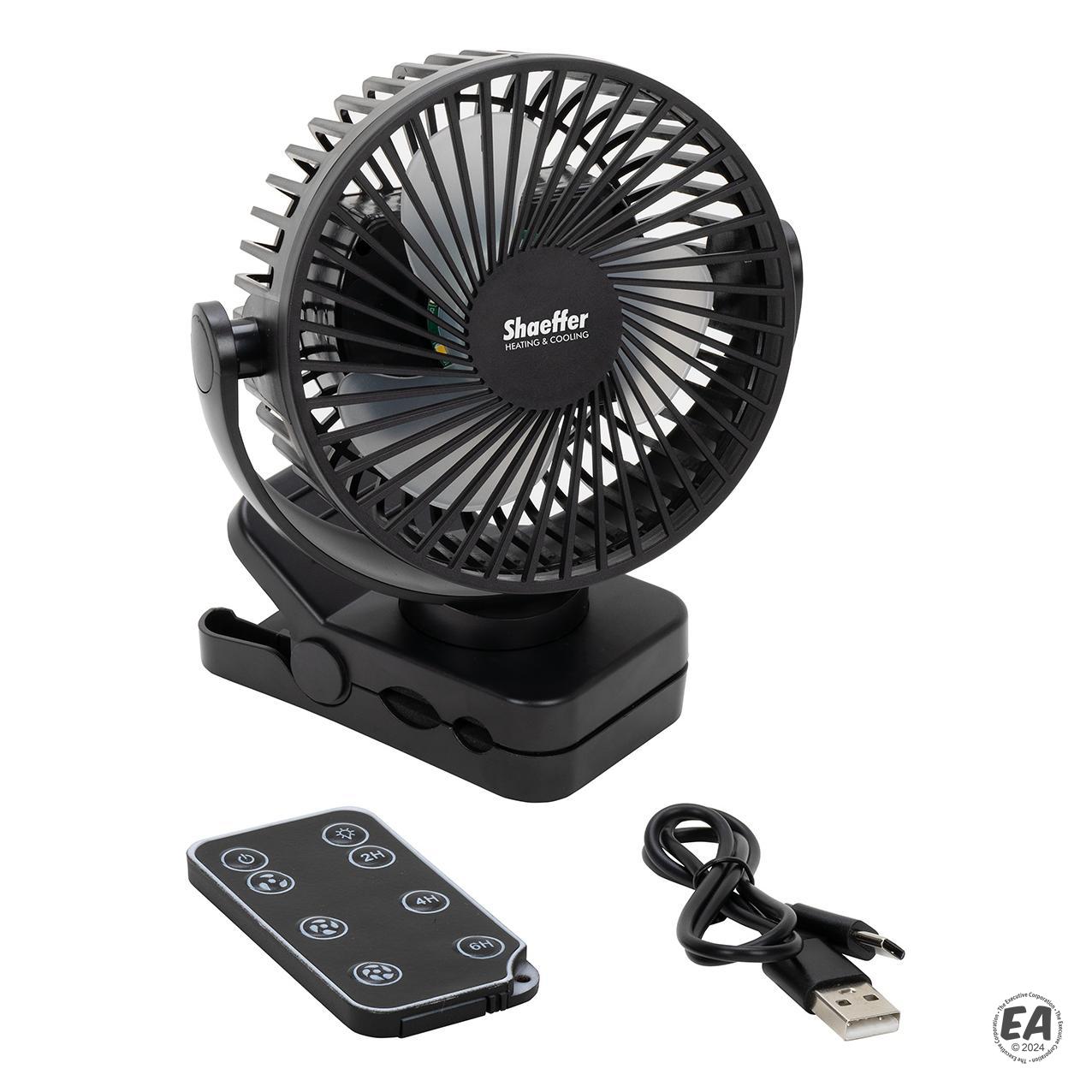 Promotional Zephyr Clip Fan with Power Bank, Light & Remote Control ...