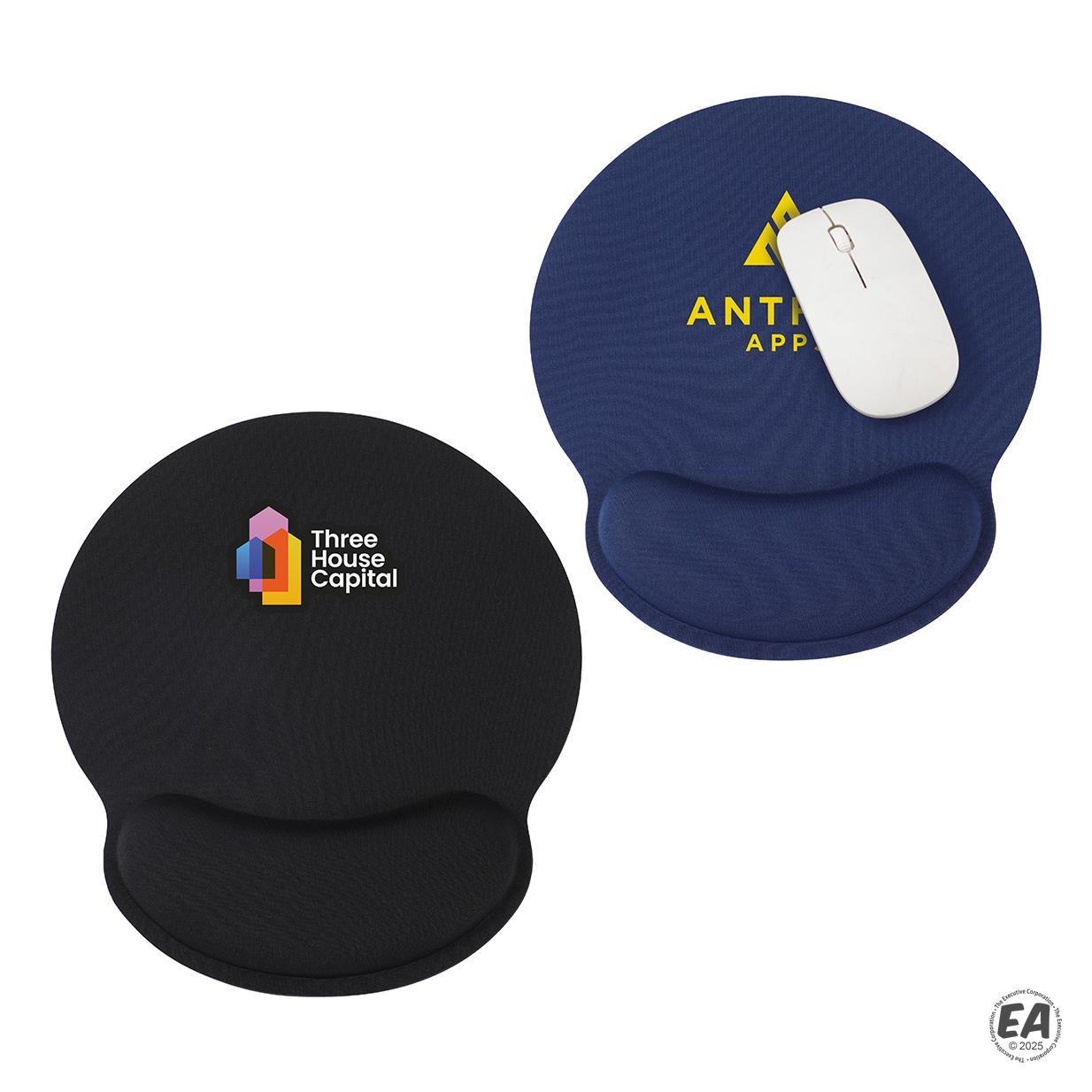Promotional Crest Non-Slip Mouse Pad with Foam Wrist Rest | Customized ...