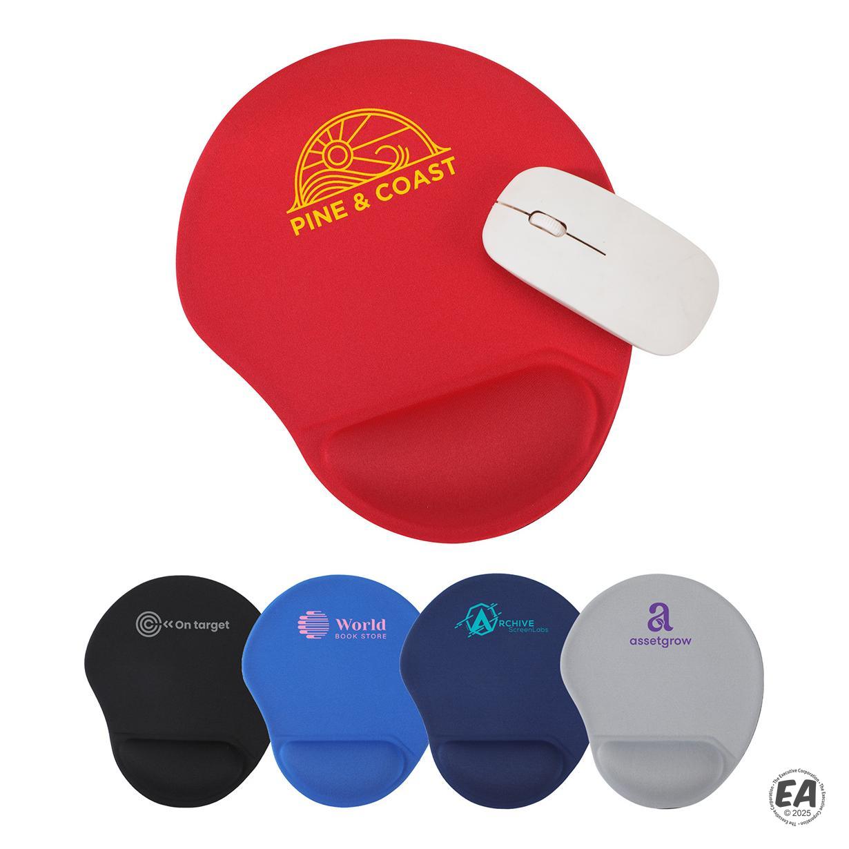 Customized Wave Non-Slip Mouse Pad with Gel Wrist Rest | Promotional ...