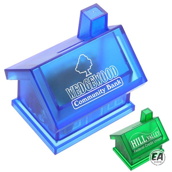 Custom Happy Home House Bank | Promotional Coin Banks | Branded Happy ...