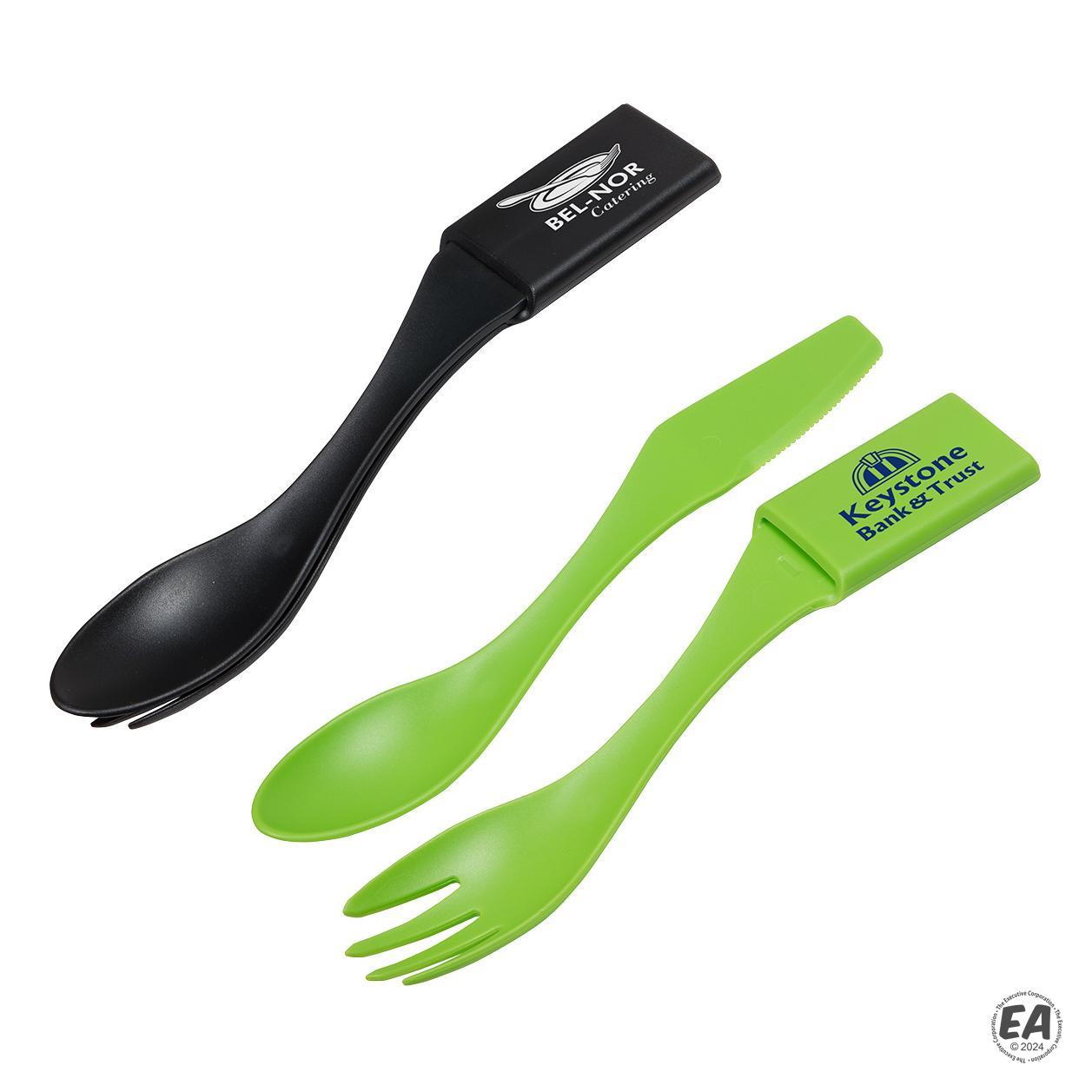 Promotional Combo Salad Picker & Flatware Set | Customized Utensils ...
